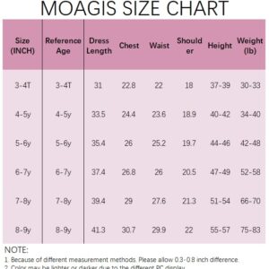 MOAGIS Kids Girl Princess Peach Costume Pink Dress Halloween Dress up Outfits with Crown Gloves Costumes for Girls, 4-5Y