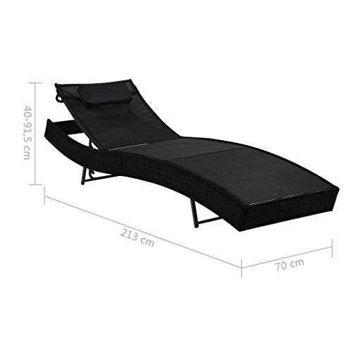 Penau Sun Loungers 2 pcs with Table Poly Rattan and Textilene Black Experience Ultimate Outdoor Leisure Soak Up The Sun in Comfort