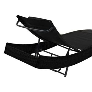 Penau Sun Loungers 2 pcs with Table Poly Rattan and Textilene Black Experience Ultimate Outdoor Leisure Soak Up The Sun in Comfort