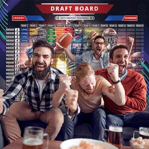 Fantasy Football Draft Board 2023-2024 Kit, 2023 Fantasy Football Draft Kit Large 14 Teams 20 Rounds, Waterproof Coated Premium Color, 580 Player & 80 Blank Sticker Labels Fantasy Draft Board Kit