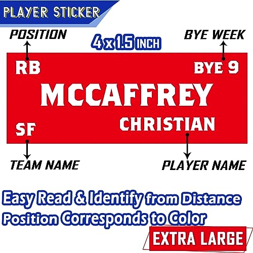 Esjay Fantasy Football Draft Board 2023-2024 Kit, Extra Large with 800+ Player Stickers, Fantasy Draft Board 6ft x 4ft - 14 Teams 20 Rounds, Includes 2023 Top Rookie