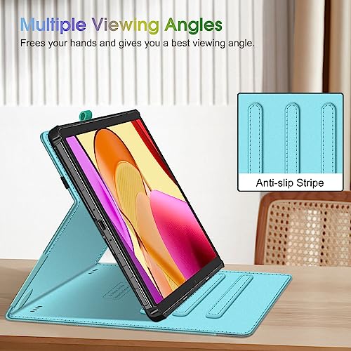 Fintie Case for Amazon Fire Max 11 Tablet (13th Generation, 2023 Release) - [Corner Protection] Multi-Angle Viewing Stand Cover with Pocket & Pencil Holder, Auto Sleep Wake, Turquoise