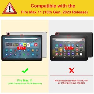 Fintie Case for Amazon Fire Max 11 Tablet (13th Generation, 2023 Release) - [Corner Protection] Multi-Angle Viewing Stand Cover with Pocket & Pencil Holder, Auto Sleep Wake, Black