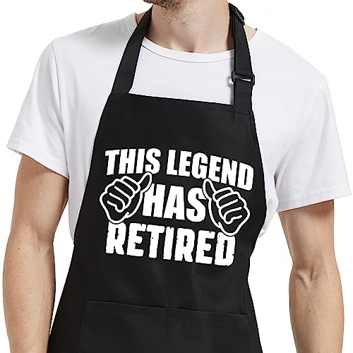 Retirement Gifts for Women Men, Funny Retired Aprons for Men Cooking Grilling BBQ, Happy Retirement Gifts for Coworkers, Chef, Husband, Wife, Dad,Teacher