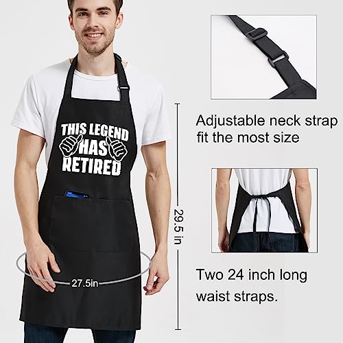 Retirement Gifts for Women Men, Funny Retired Aprons for Men Cooking Grilling BBQ, Happy Retirement Gifts for Coworkers, Chef, Husband, Wife, Dad,Teacher