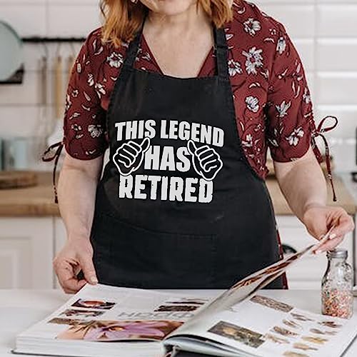 Retirement Gifts for Women Men, Funny Retired Aprons for Men Cooking Grilling BBQ, Happy Retirement Gifts for Coworkers, Chef, Husband, Wife, Dad,Teacher