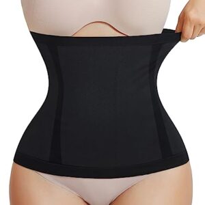 AOSBOEI Women Waist Trainer Shapewear Tummy Control Waist Cincher Sport Girdle Body Shaper Postpartum Recovery Belt (Small-Medium) Black