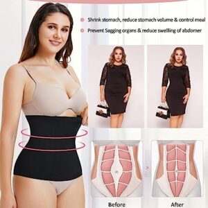 AOSBOEI Women Waist Trainer Shapewear Tummy Control Waist Cincher Sport Girdle Body Shaper Postpartum Recovery Belt (Small-Medium) Black