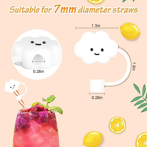 Funspread 10PCS Straw Caps Covers, 8mm Drinking Straw Covers For Reusable Straws, Straw Protector Cover, Silicone Straw Covers Cap, Straw Toppers for Tumblers (10pcs)