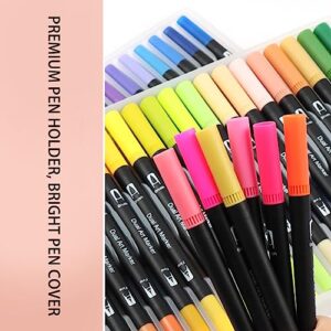 Watercolour Brush Pen Set, Professional Soft Dual Tip Paint Marker Set for Adult Coloring Books Drawing Calligraphy