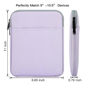 9-11 inch Sleeve Case for Fire Max 11 Tablet/Amazon Kindle Fire HD 10 & 10 Plus Tablet 10.1", iPad Pro 11/iPad 10.2 10.9/iPad Air 5 4th, Galaxy Tab A8/A7/S8/S7, iPad Organizer Carrying Bag -Purple