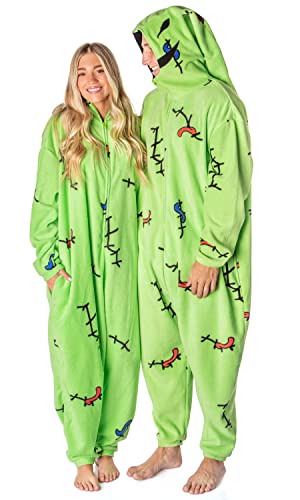 Bioworld The Nightmare Before Christmas Adult Oogie Boogie Costume Kigurumi Union Suit Pajama Outfit Green