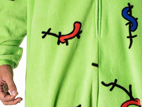 Bioworld The Nightmare Before Christmas Adult Oogie Boogie Costume Kigurumi Union Suit Pajama Outfit Green