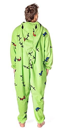 Bioworld The Nightmare Before Christmas Adult Oogie Boogie Costume Kigurumi Union Suit Pajama Outfit Green