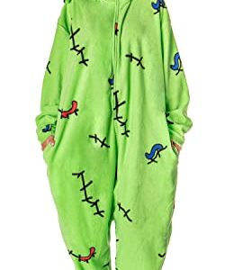 Bioworld The Nightmare Before Christmas Adult Oogie Boogie Costume Kigurumi Union Suit Pajama Outfit Green