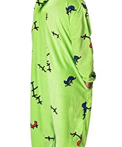 Bioworld The Nightmare Before Christmas Adult Oogie Boogie Costume Kigurumi Union Suit Pajama Outfit Green