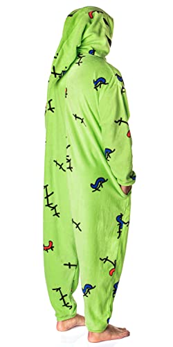 Bioworld The Nightmare Before Christmas Adult Oogie Boogie Costume Kigurumi Union Suit Pajama Outfit Green