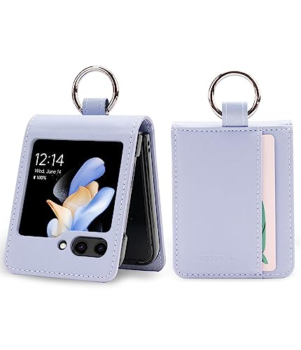 GOOSPERY Basic Diary Compatible with Samsung Galaxy Z Flip 5 Case, Card Holder, Pocket Storage, Premium PU Leather, Key Ring Wallet Cover - Lavender