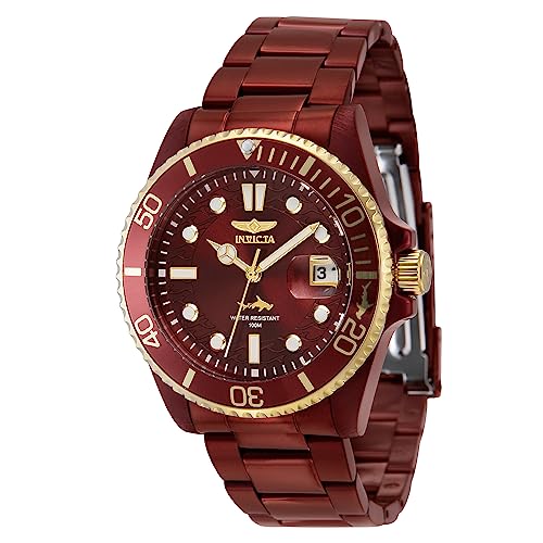 Invicta Lady's Pro Diver 38mm Stainless Steel Quartz Watch, Burgundy (Model: 40873)