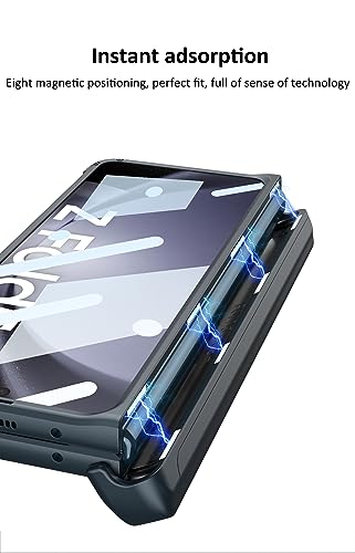 SHIEID Samsung Fold 5 Case with Hinge Protection, Galaxy Z Fold 5 Case Built-in Screen Protector & Kickstand & S Pen Slot Case for Samsung Galaxy Z Fold 5 2023, Blue