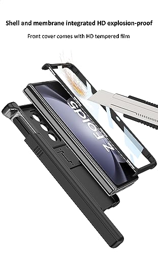 SHIEID Samsung Fold 5 Case with Hinge Protection, Galaxy Z Fold 5 Case Built-in Screen Protector & Kickstand & S Pen Slot Case for Samsung Galaxy Z Fold 5 2023, Blue