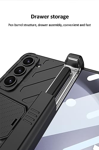 SHIEID Samsung Fold 5 Case with Hinge Protection, Galaxy Z Fold 5 Case Built-in Screen Protector & Kickstand & S Pen Slot Case for Samsung Galaxy Z Fold 5 2023, Blue