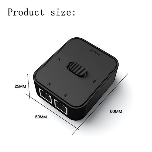 Suckoo 2 Port Category 6 Ethernet Cable RJ45 Network switcher 2 in 1 Out 1 in 2 Out bidirectional Mutual Transfer Manual selector Switch Box Gigabit Compatible Computer Host Router 1 Host at a time