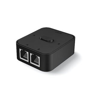 Suckoo 2 Port Category 6 Ethernet Cable RJ45 Network switcher 2 in 1 Out 1 in 2 Out bidirectional Mutual Transfer Manual selector Switch Box Gigabit Compatible Computer Host Router 1 Host at a time