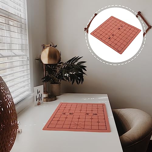 Chinese Chess Leather Chess Board Tournament Chess Mat Double-Sided Checkerboard Rollable for Beginner Chess Set Lightweight Non Slip Classic Accessories