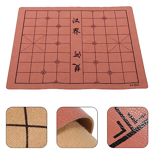 Chinese Chess Leather Chess Board Tournament Chess Mat Double-Sided Checkerboard Rollable for Beginner Chess Set Lightweight Non Slip Classic Accessories