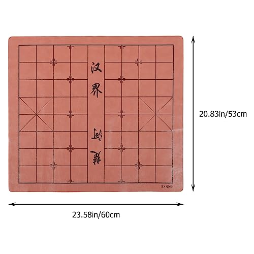 Chinese Chess Leather Chess Board Tournament Chess Mat Double-Sided Checkerboard Rollable for Beginner Chess Set Lightweight Non Slip Classic Accessories