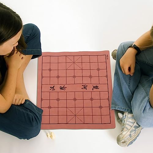 Chinese Chess Leather Chess Board Tournament Chess Mat Double-Sided Checkerboard Rollable for Beginner Chess Set Lightweight Non Slip Classic Accessories