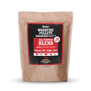 Ninja XSKCRSPBKT Woodfire, Combo Crisper Basket & Ninja XSKOP2R Woodfire Pellets, Robust Blend 2-lb Bag & Ninja XSKOP2RL Woodfire Pellets, All Purpose Blend 2-lb Bag, up to 20 Cooking Sessions