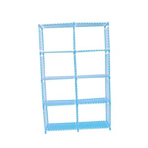 CAXUSD Floor to Ceiling Bookshelves Adjustable Bookshelf Adjustable Bookcase Shelf DIY Bookshelf DIY Bookcase Storage Rack Shoe Rack Combination Fall to The Ground Blue 8 Cube Bookcase