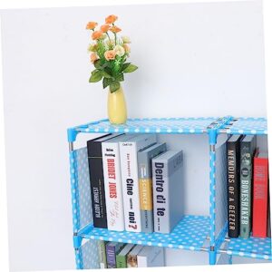 CAXUSD Floor to Ceiling Bookshelves Adjustable Bookshelf Adjustable Bookcase Shelf DIY Bookshelf DIY Bookcase Storage Rack Shoe Rack Combination Fall to The Ground Blue 8 Cube Bookcase