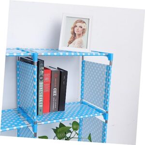 CAXUSD Floor to Ceiling Bookshelves Adjustable Bookshelf Adjustable Bookcase Shelf DIY Bookshelf DIY Bookcase Storage Rack Shoe Rack Combination Fall to The Ground Blue 8 Cube Bookcase