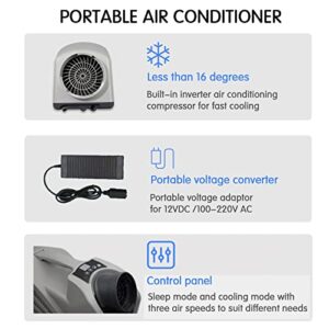 ELOMAS Portable Air Conditioners,24V 250W Mobile air Conditioner,Camping Rv Air Conditioner,Home AC Cooling Unit 2350 BTU,24V DC & 100-220VAC,3 Fan Speeds,LCD Display,for Camping Tent,Room,Car and RV