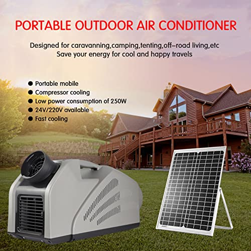 ELOMAS Portable Air Conditioners,24V 250W Mobile air Conditioner,Camping Rv Air Conditioner,Home AC Cooling Unit 2350 BTU,24V DC & 100-220VAC,3 Fan Speeds,LCD Display,for Camping Tent,Room,Car and RV