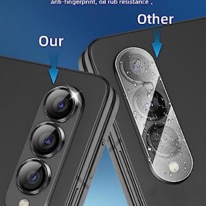 ZXZone [2Packs For Samsung Galaxy Z Fold5 Lens Protector, Premium Tempered Glass Glitter Diamond Metal Camera Lens Protector for Samsung Galaxy Z Fold 5 (Black)