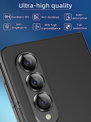 ZXZone [2Packs For Samsung Galaxy Z Fold5 Lens Protector, Premium Tempered Glass Glitter Diamond Metal Camera Lens Protector for Samsung Galaxy Z Fold 5 (Black)