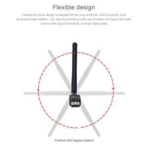 WiFi WLAN Stick Adapter 150Mbit 2dBi Wireless USB WiFi Network Adapter Dongle Antenna for Windows Vista/XP/2000/7/8/10, Linux, MAC OS