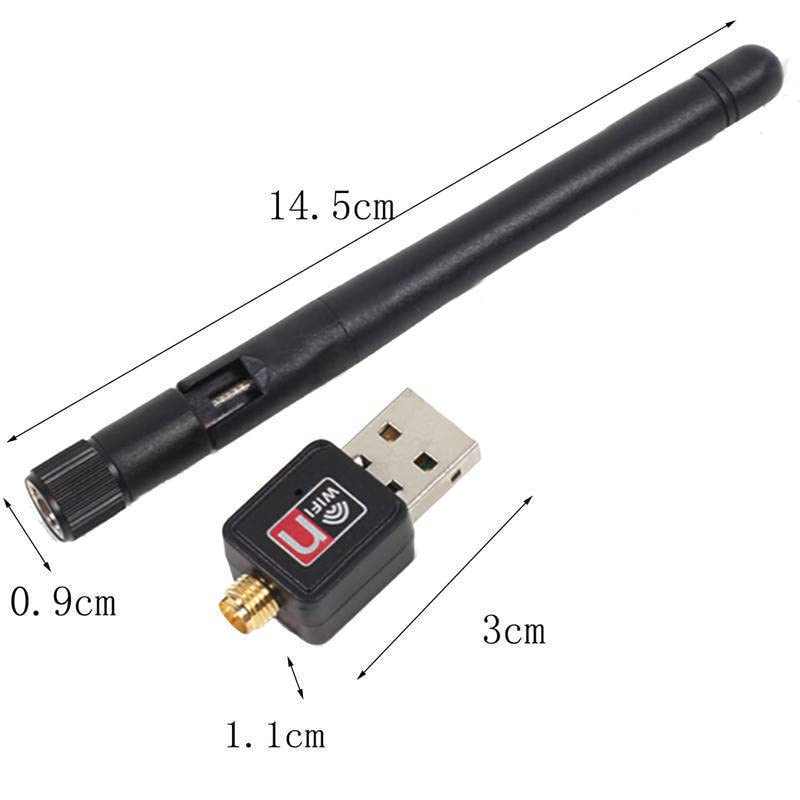 WiFi WLAN Stick Adapter 150Mbit 2dBi Wireless USB WiFi Network Adapter Dongle Antenna for Windows Vista/XP/2000/7/8/10, Linux, MAC OS