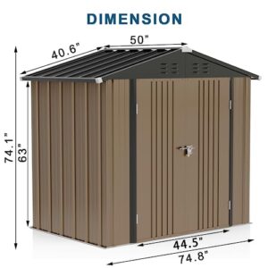 TAVATA Sheds & Outdoor Storage with Floor, 6x4 FT Outdoor Storage Shed, Outdoor Shed Garden Shed Tool Shed with Lockable Door for Garden Backyard Patio Lawn…