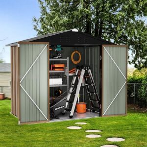 TAVATA Sheds & Outdoor Storage with Floor, 6x4 FT Outdoor Storage Shed, Outdoor Shed Garden Shed Tool Shed with Lockable Door for Garden Backyard Patio Lawn…