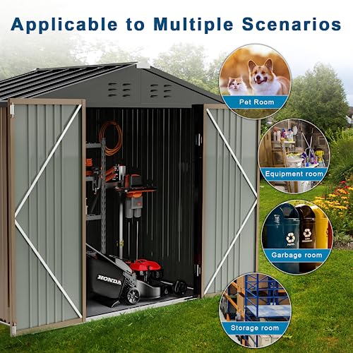 TAVATA Sheds & Outdoor Storage with Floor, 6x4 FT Outdoor Storage Shed, Outdoor Shed Garden Shed Tool Shed with Lockable Door for Garden Backyard Patio Lawn…