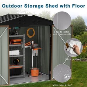 TAVATA Sheds & Outdoor Storage with Floor, 6x4 FT Outdoor Storage Shed, Outdoor Shed Garden Shed Tool Shed with Lockable Door for Garden Backyard Patio Lawn…