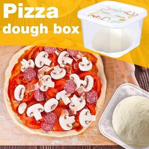 LIANGMIDA Pizza Dough Proofing Box - Set of 12 Stackable Dough Proofing Container with Lid for Family Size Dough - 5.3” x 5.3” x 3.5”