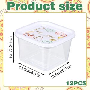 LIANGMIDA Pizza Dough Proofing Box - Set of 12 Stackable Dough Proofing Container with Lid for Family Size Dough - 5.3” x 5.3” x 3.5”