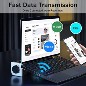 USB Bluetooth 5.3 Adapter for Desktop PC, Real Plug & Play Mini EDR Bluetooth Dongle Receiver & Transmitter for Laptop Computer Support Headphones Keyboard Mouse Speakers Printer Windows 11/10/8.1