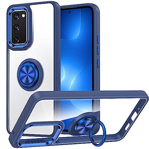 Silverback for Galaxy S20 FE 5G Case Clear with Ring Stand, Shockproof Protective Slim Lightweight Phone Case for Samsung Galaxy S20 FE 5G 6.5 Inch, Blue Clear